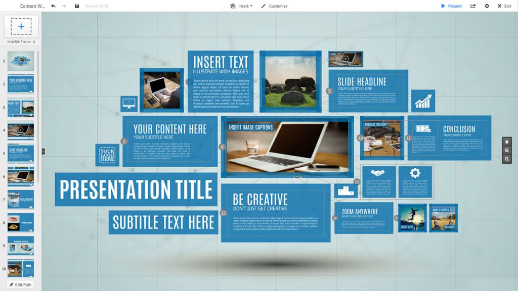 Content Wall Prezi Template | Prezibase