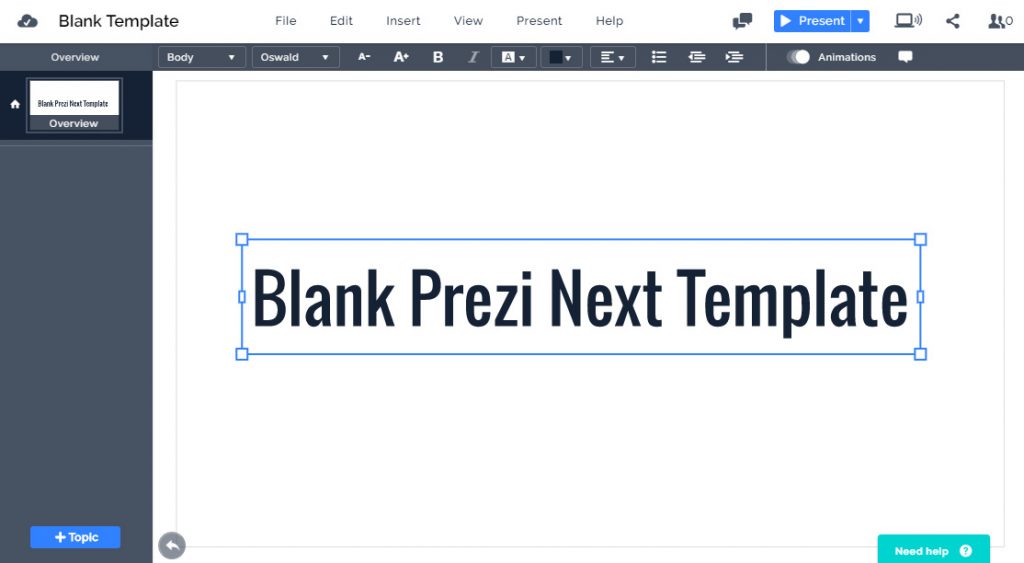 Blank Prezi Next Template | Prezibase