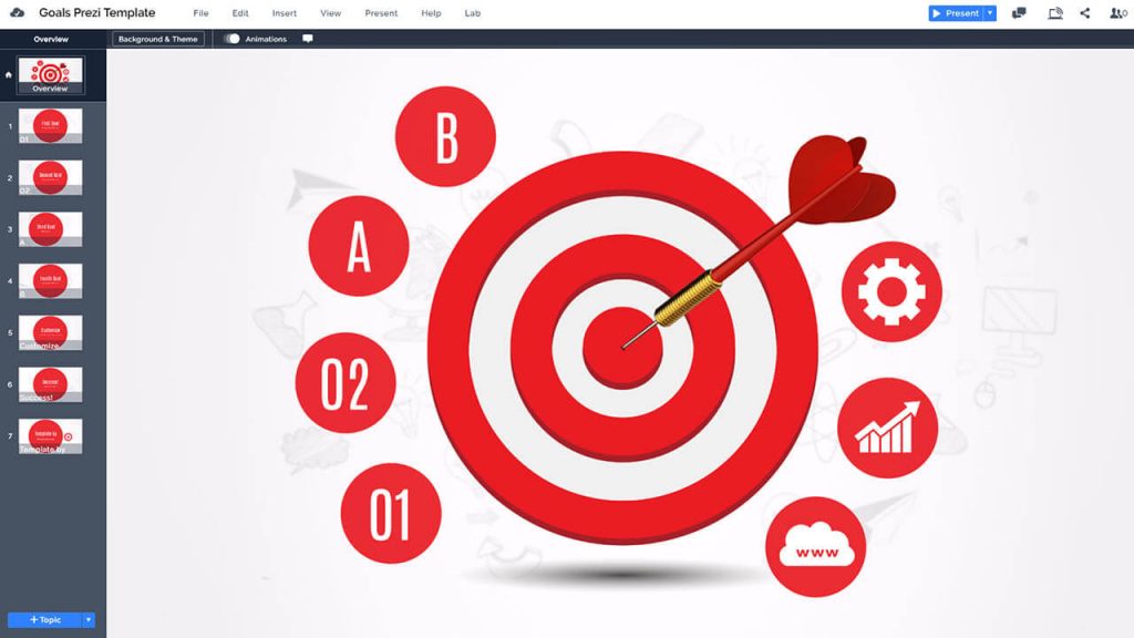 Bullseye Goals Prezi Template | Prezibase