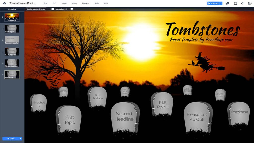 Halloween Tombstones Prezi Template | Prezibase