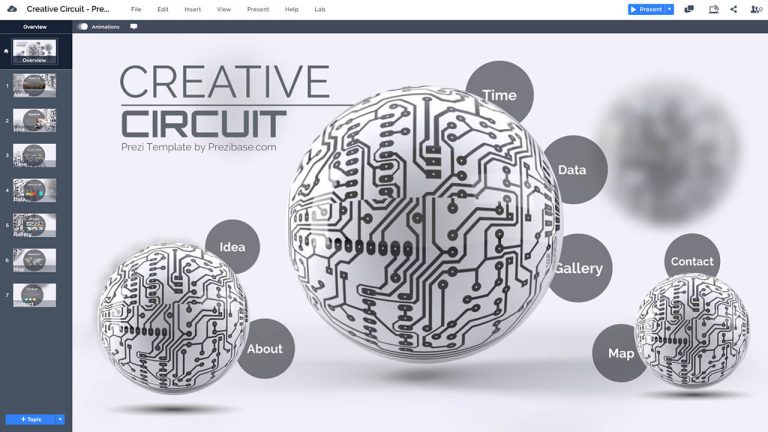 Creative 3D Circuit Prezi Template | Prezibase