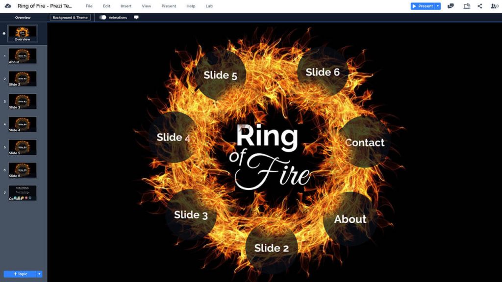 Fire and Flames Prezi Template | Prezibase