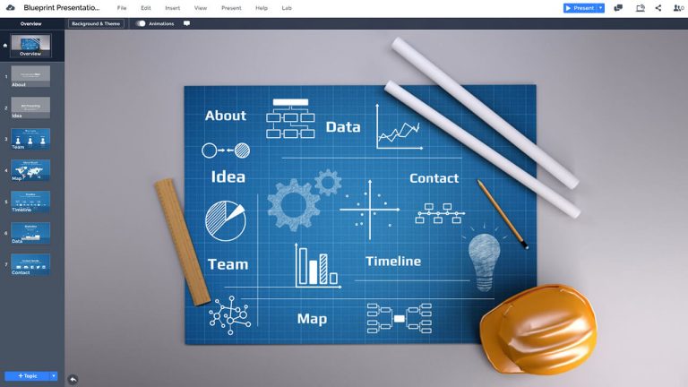 Blueprint Sketch Presentation Template | Prezibase