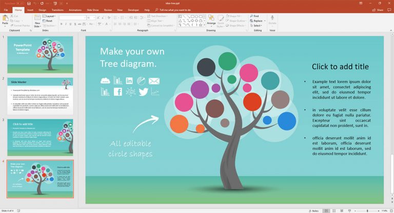 Idea Tree Diagram Presentation Template | Prezibase