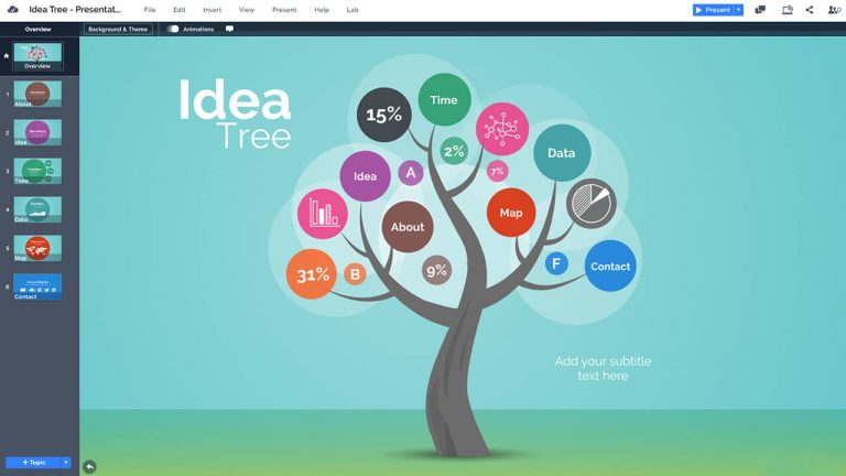 Idea Tree Diagram Presentation Template | Prezibase