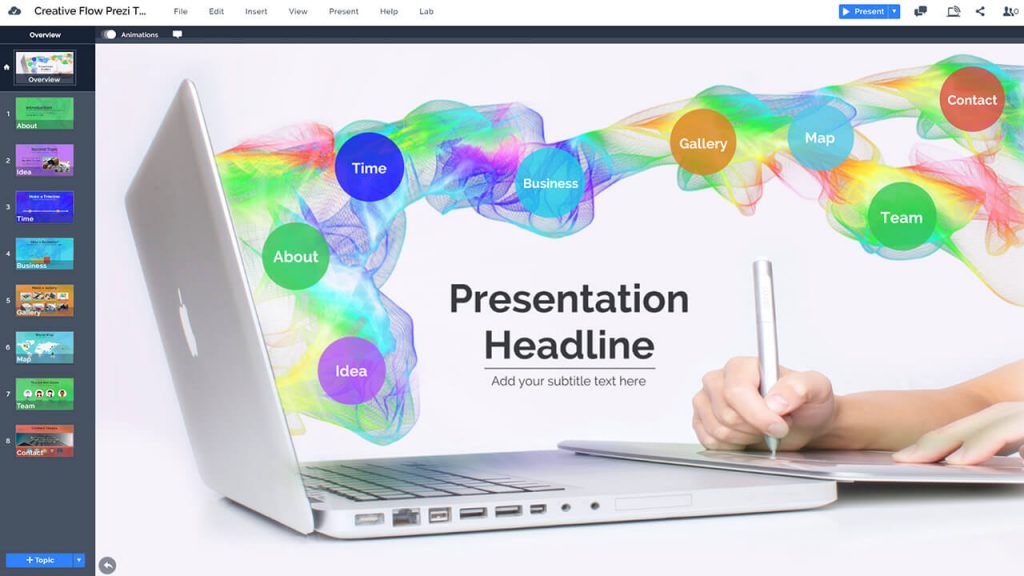 Creative Flow Prezi Template | Prezibase