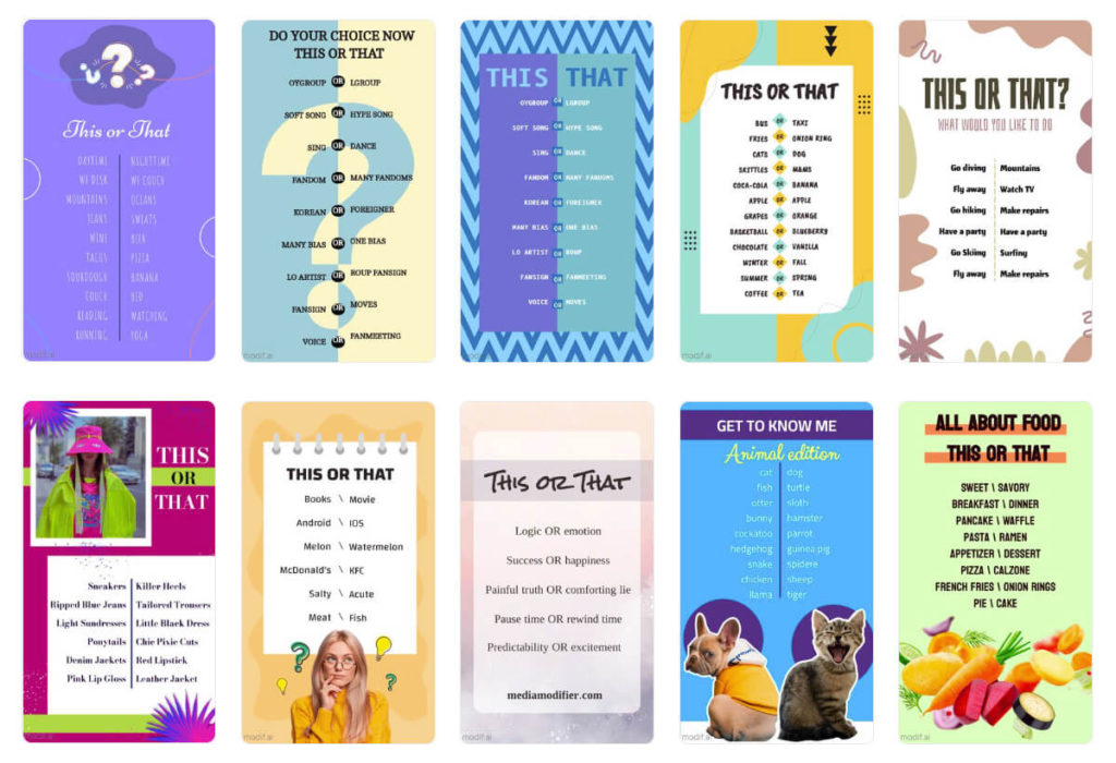 50 Stunning This or That Templates for Instagram Story
