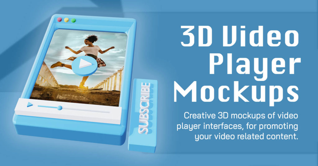 Creative 3D Video Player Mockups