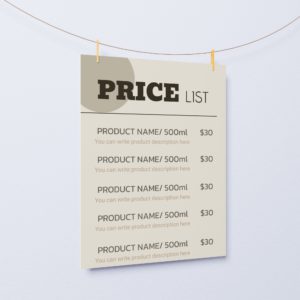 50 Elegant Price List Templates Your Clients Will Love