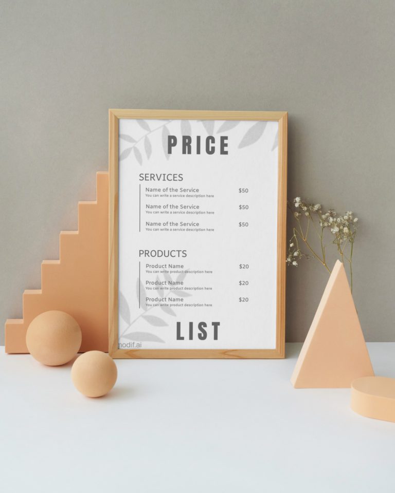 50 Elegant Price List Templates Your Clients Will Love